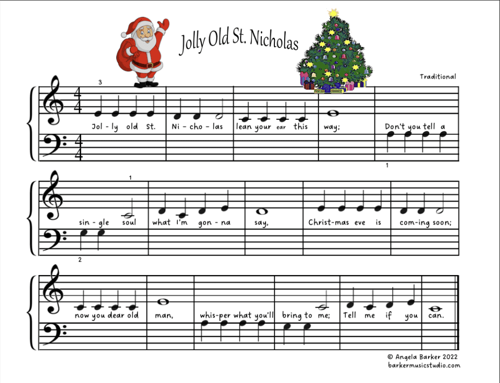 Jolly Old St. Nicholas (Easy to Play) - Barker Music Studio