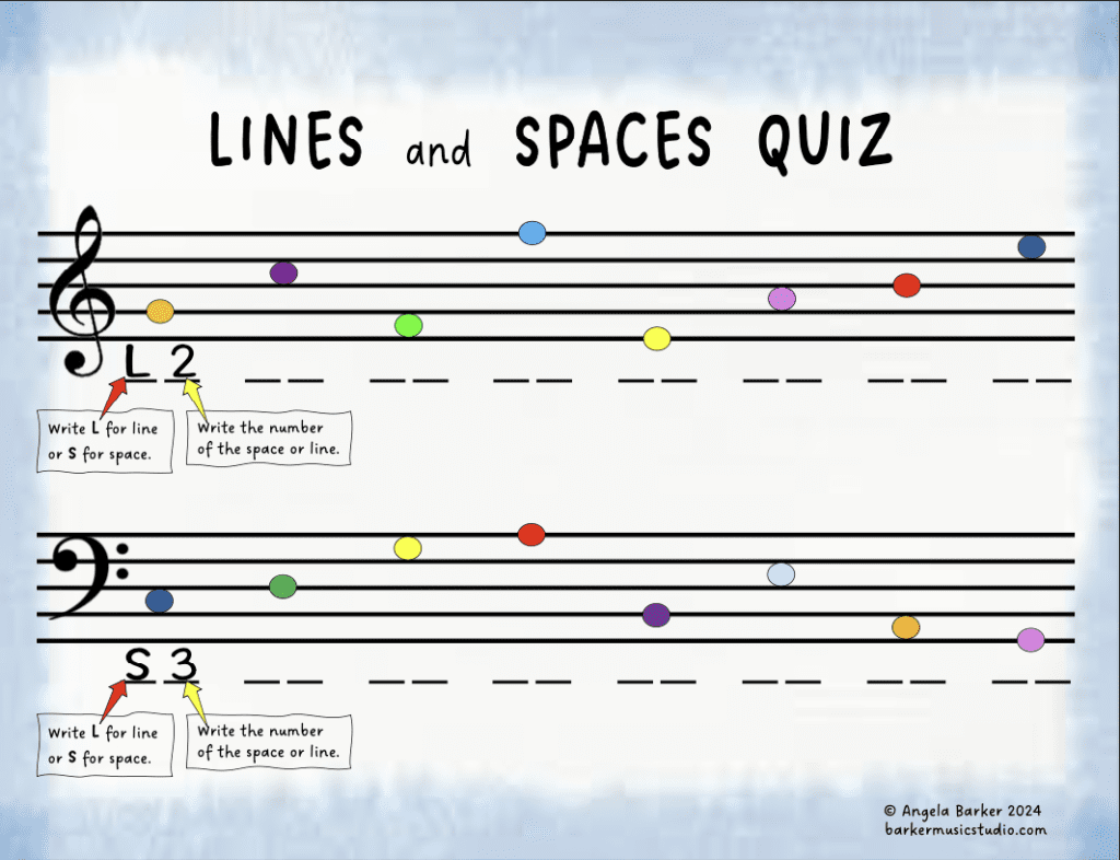 Lines & Spaces Quiz - Barker Music Studio